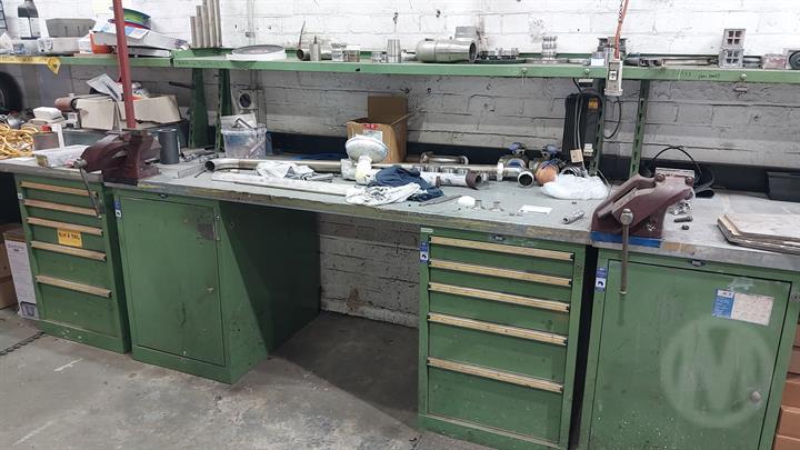 Used Steel Fabricated Work Bench With 100mm Dawn Offset Vice For ...