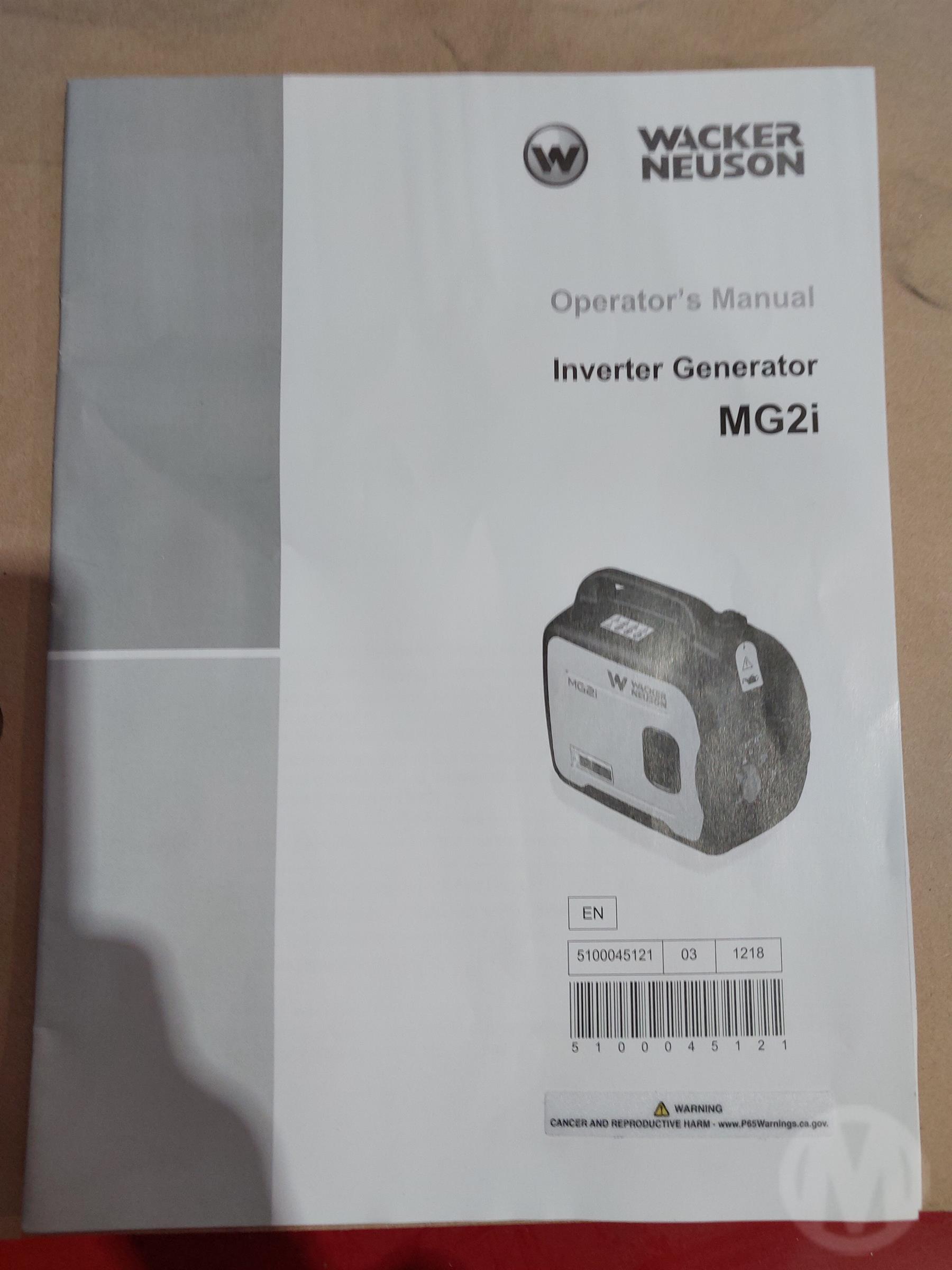 Used 2021 Wacker Neuson MG2I Generator (Workshop/Domes For Auction in ...